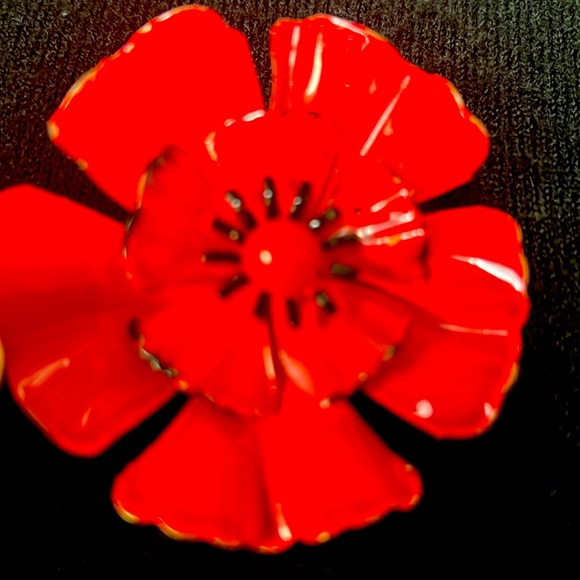 Jewelry | Vintage Red Flower Brooch | Poshmark